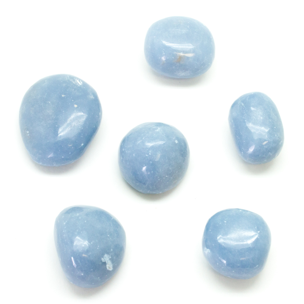 Angelite Tumbled Set (L) - Crystal Vaults