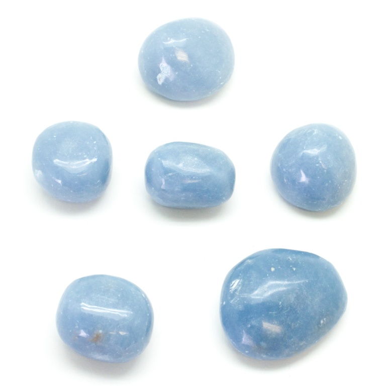 Angelite Tumbled Set (L) - Crystal Vaults