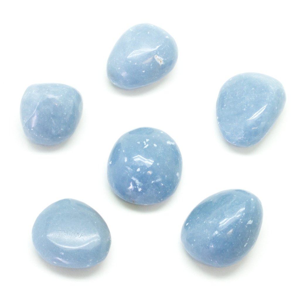 Angelite Tumbled Set (L) - Crystal Vaults