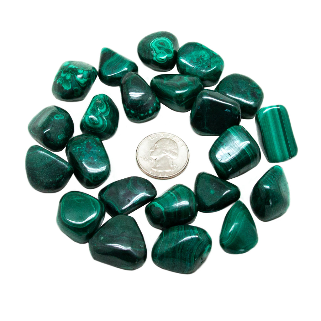 Malachite Tumbled Stone (Large) - Crystal Vaults