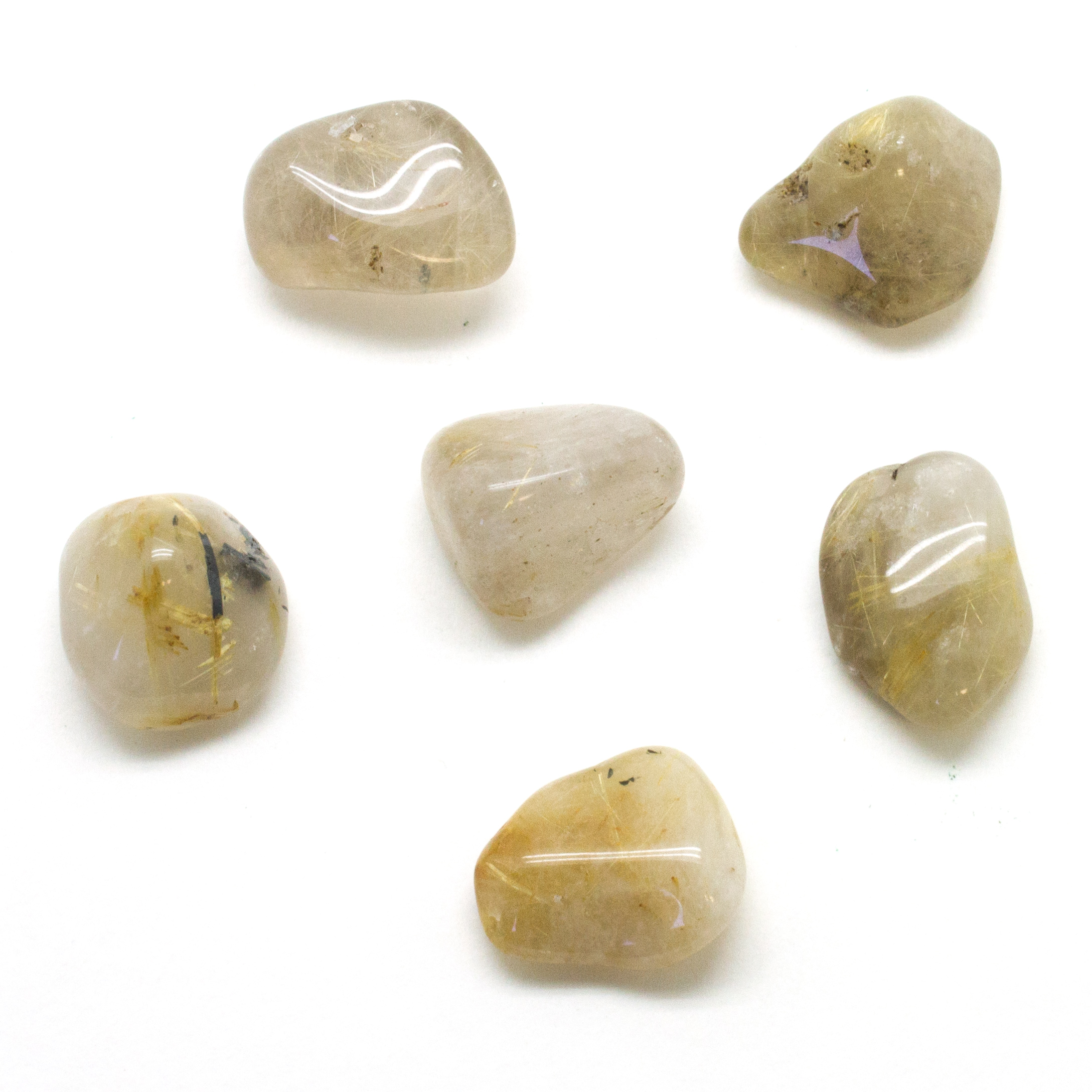 Rutilated Quartz Small Tumbled - Crystal Vaults