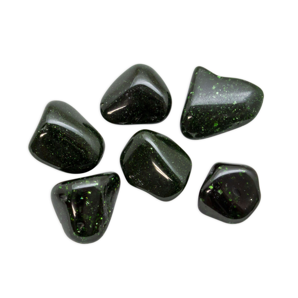 Green Goldstone Tumbled Stone Set (Medium) - Crystal Vaults