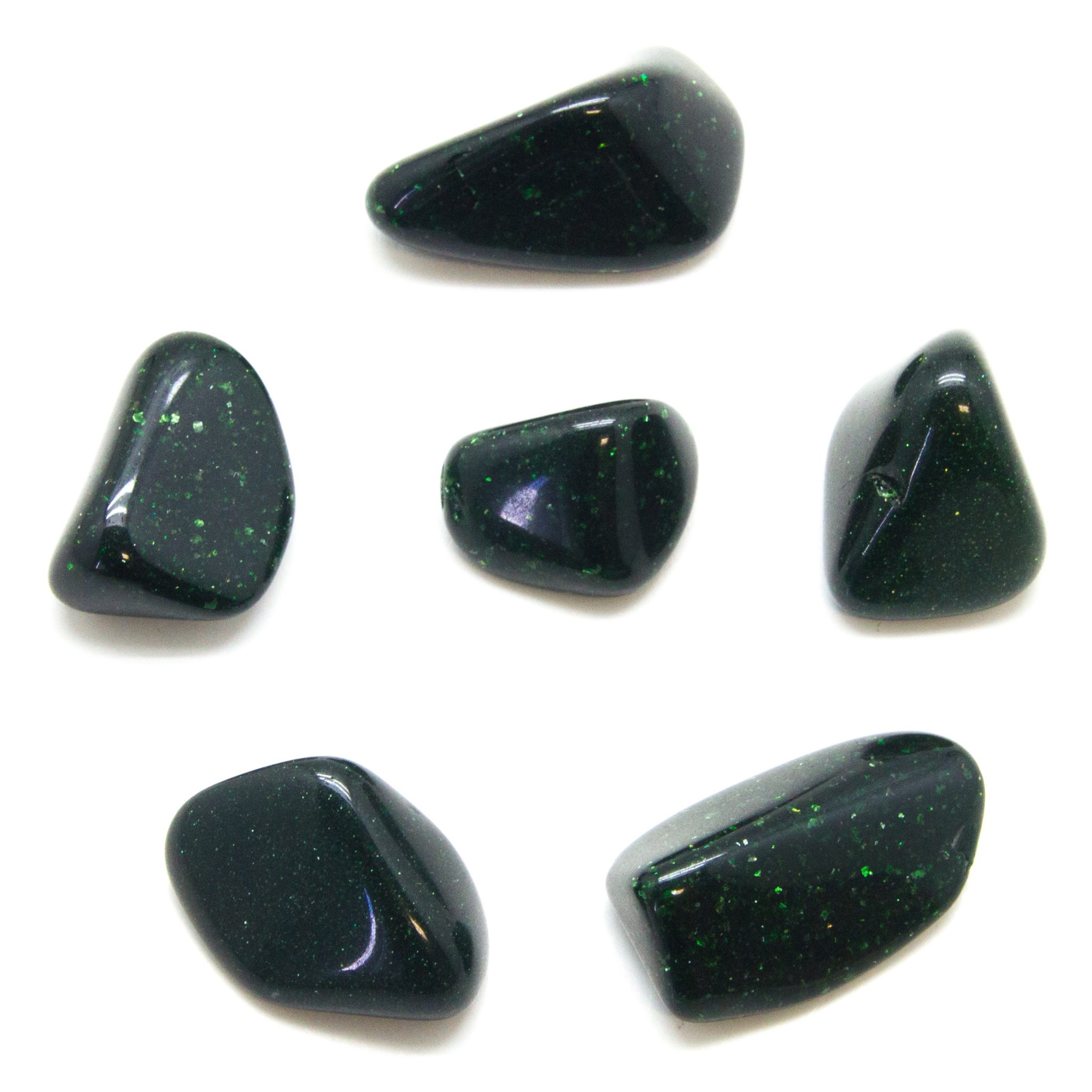 Green Goldstone Tumbled Stone Set (Medium) - Crystal Vaults