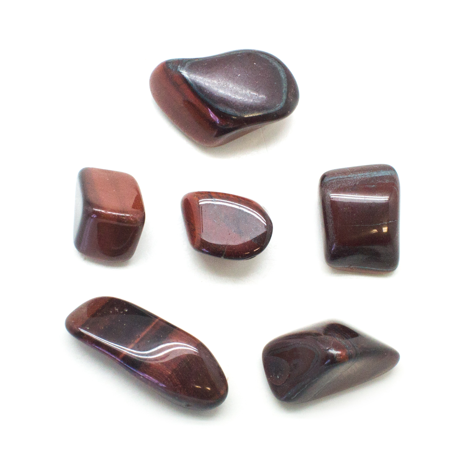 Red Tiger's Eye Tumbled Stone Set (Large) - Crystal Vaults