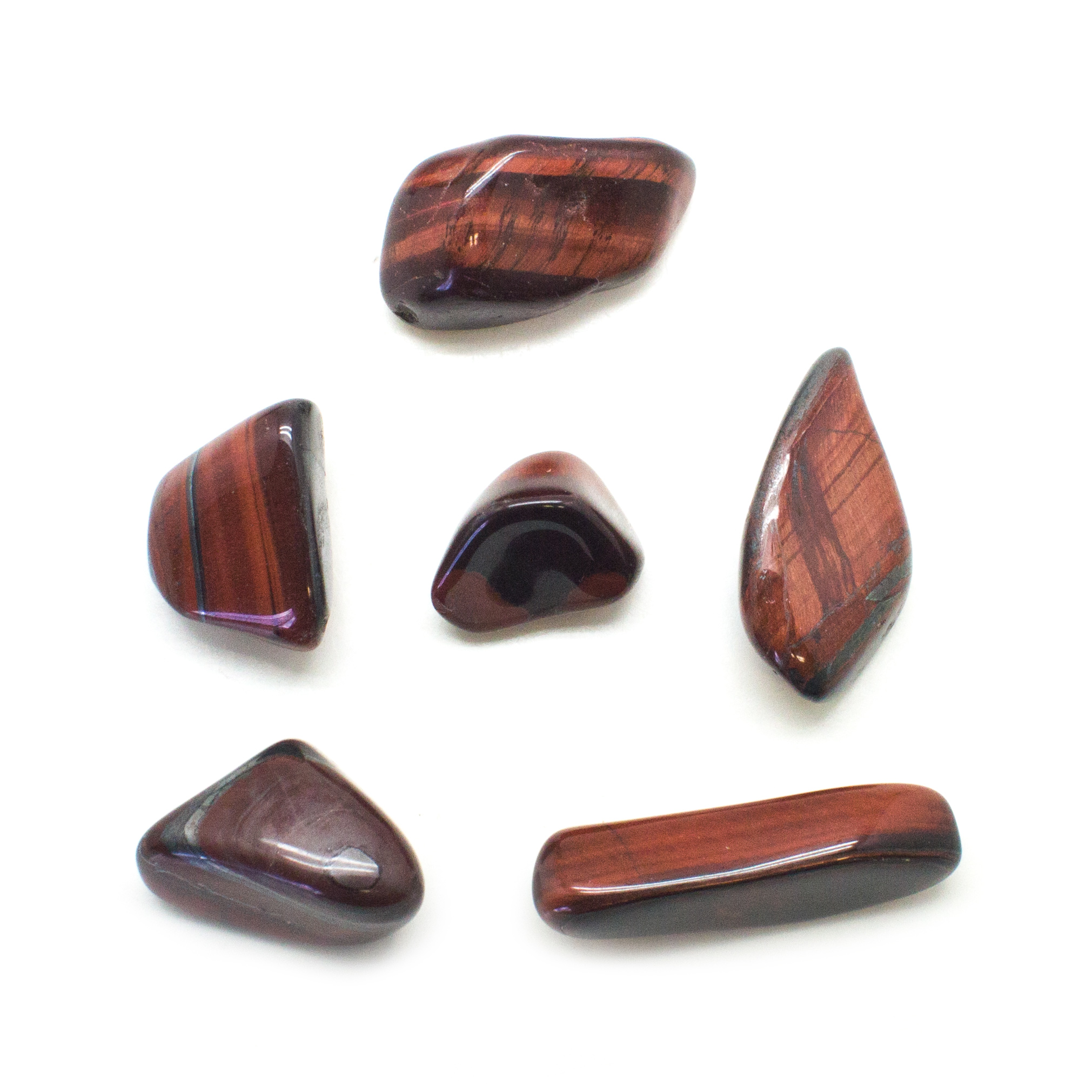 Red Tiger's Eye Tumbled Stone Set (Large) - Crystal Vaults