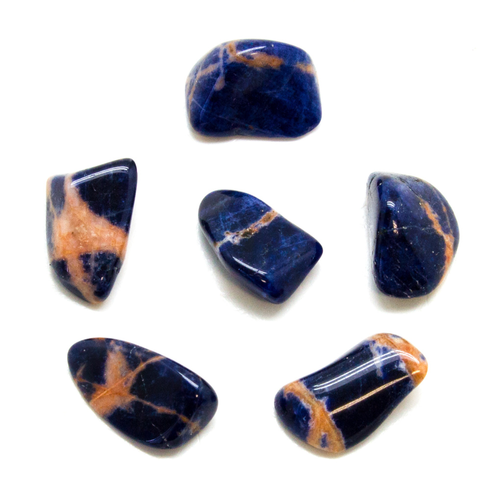Sunset Sodalite Tumbled Stone Set (Medium) - Crystal Vaults