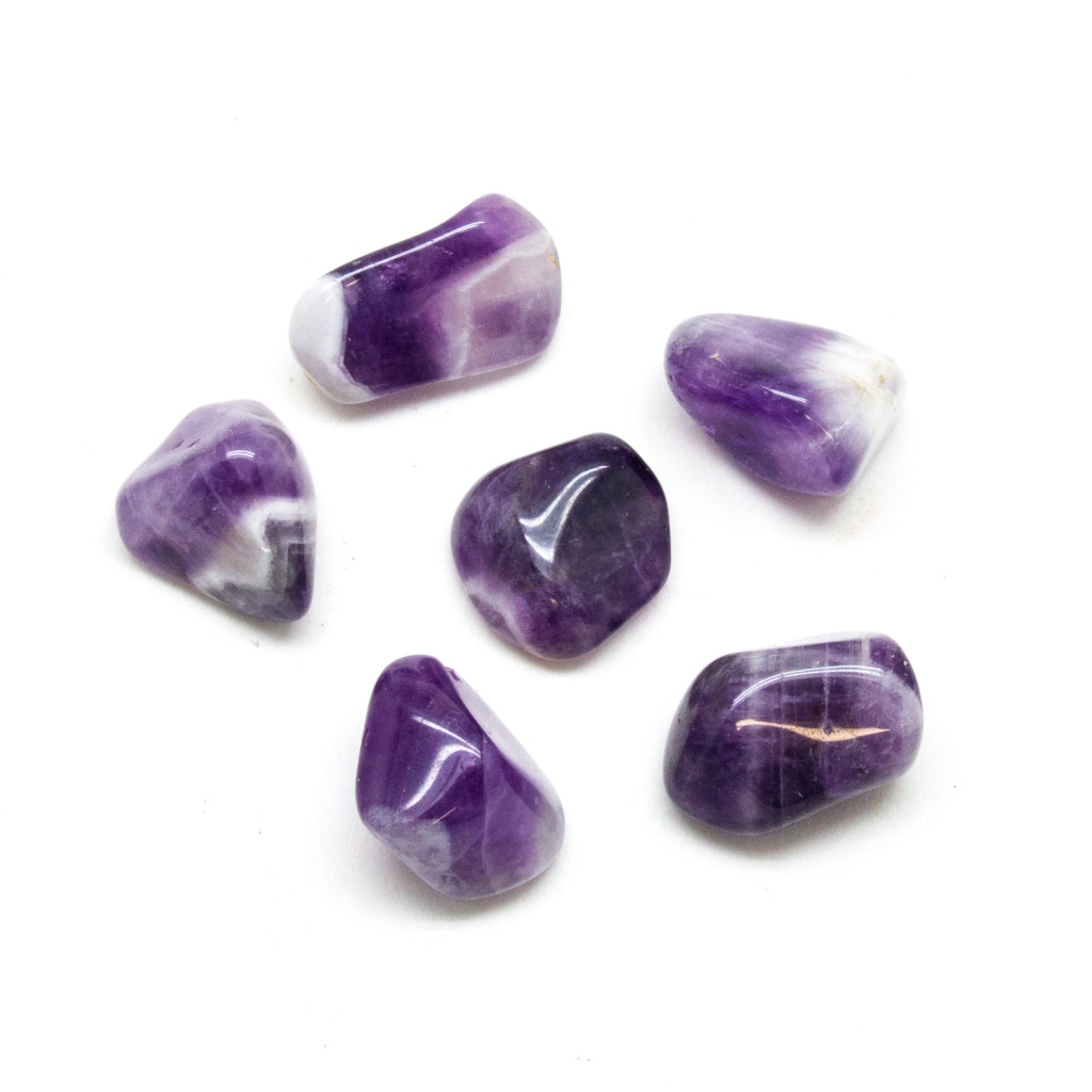 Banded Amethyst Tumbled Set(Large) - Crystal Vaults