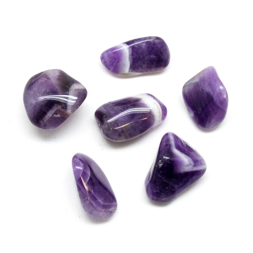 Banded Amethyst Tumbled Set(Large) - Crystal Vaults