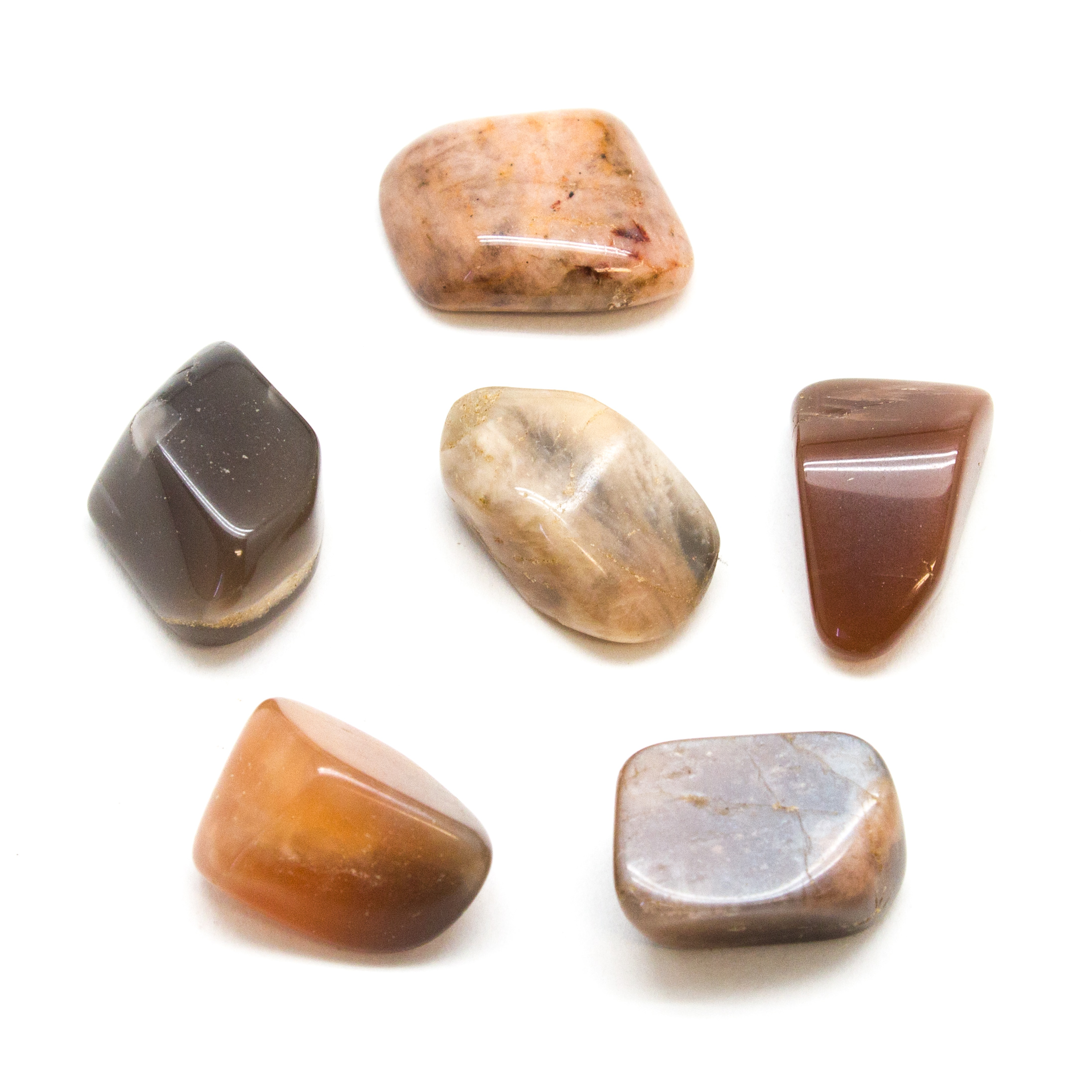 Earth Tone Moonstone Tumbled Set (Large) - Crystal Vaults