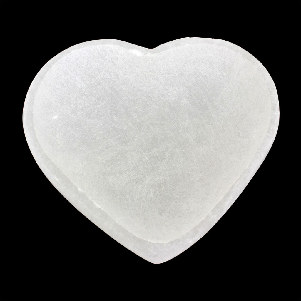 Selenite Crystal Heart Shaped Bowl - Crystal Vaults