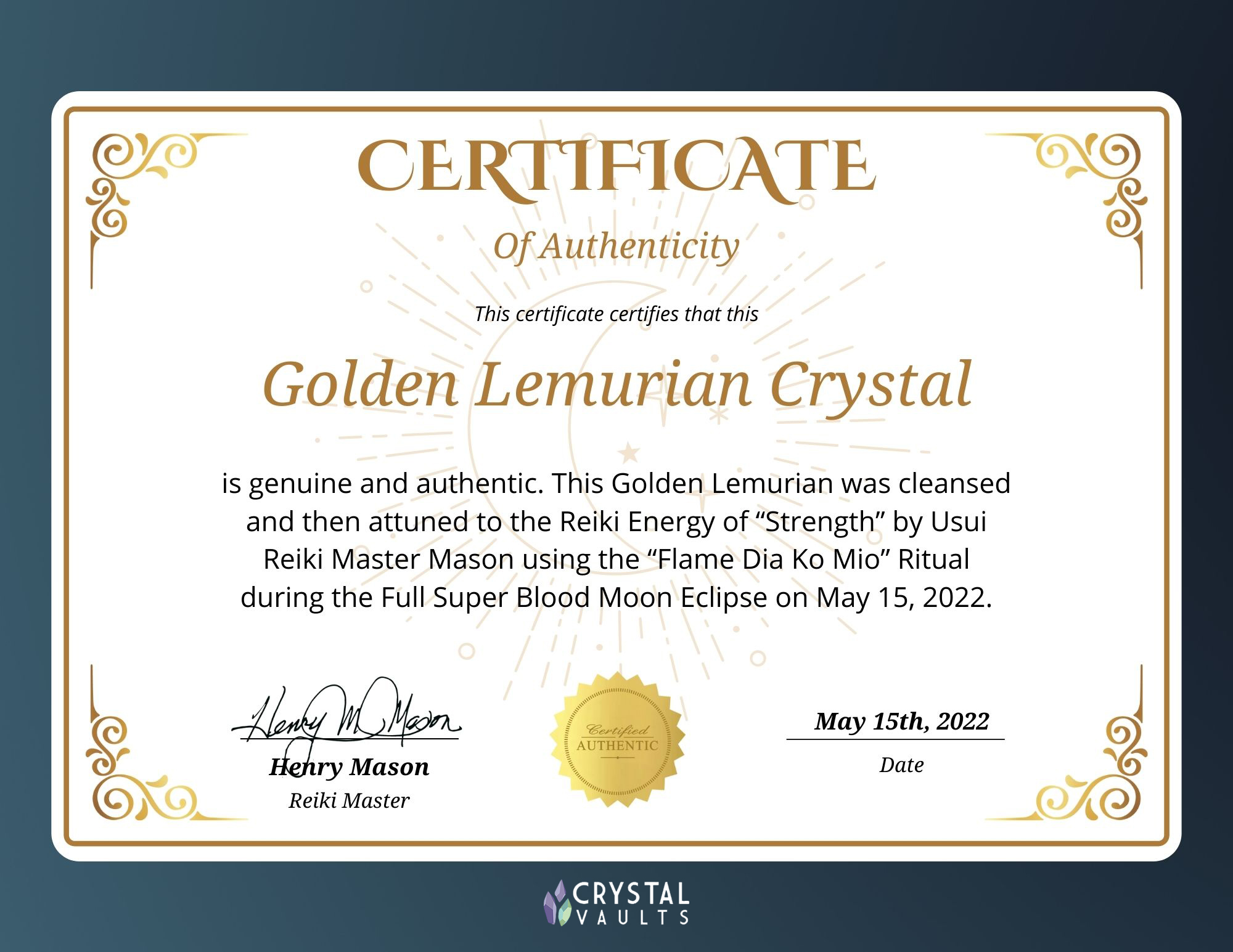 Reiki Attuned Golden Healer Empathic Warrior Lemurian Seed Crystal (Sm ...