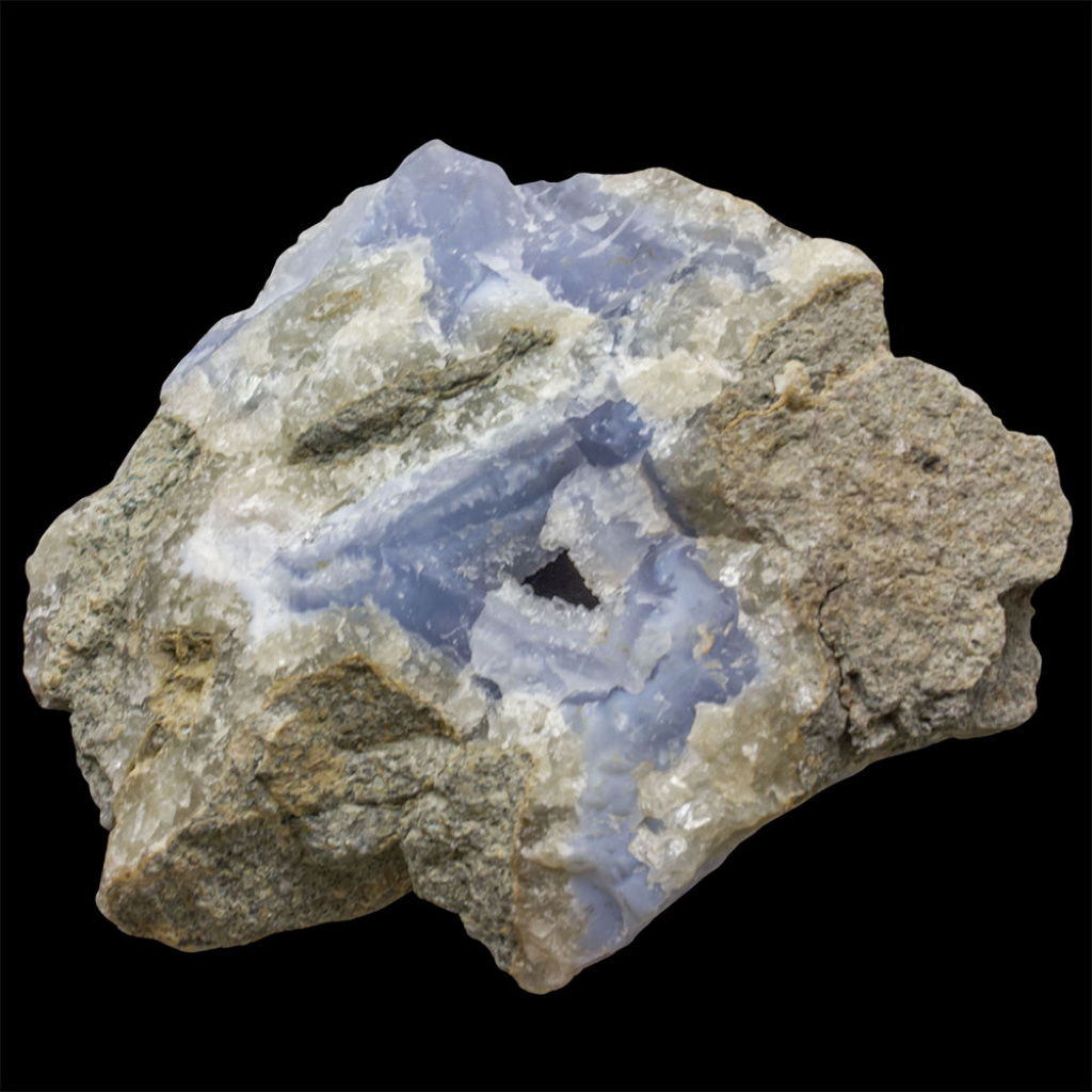 Druzy Blue Lace Agate in Matrix - Crystal Vaults