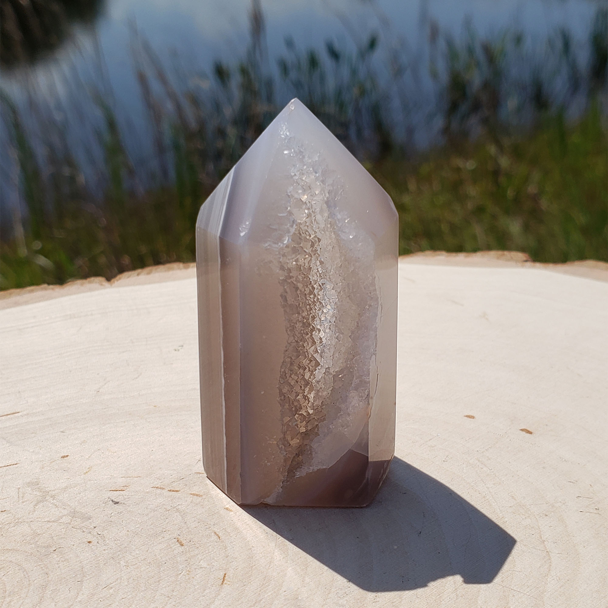 Agate Druzy Point - Crystal Vaults