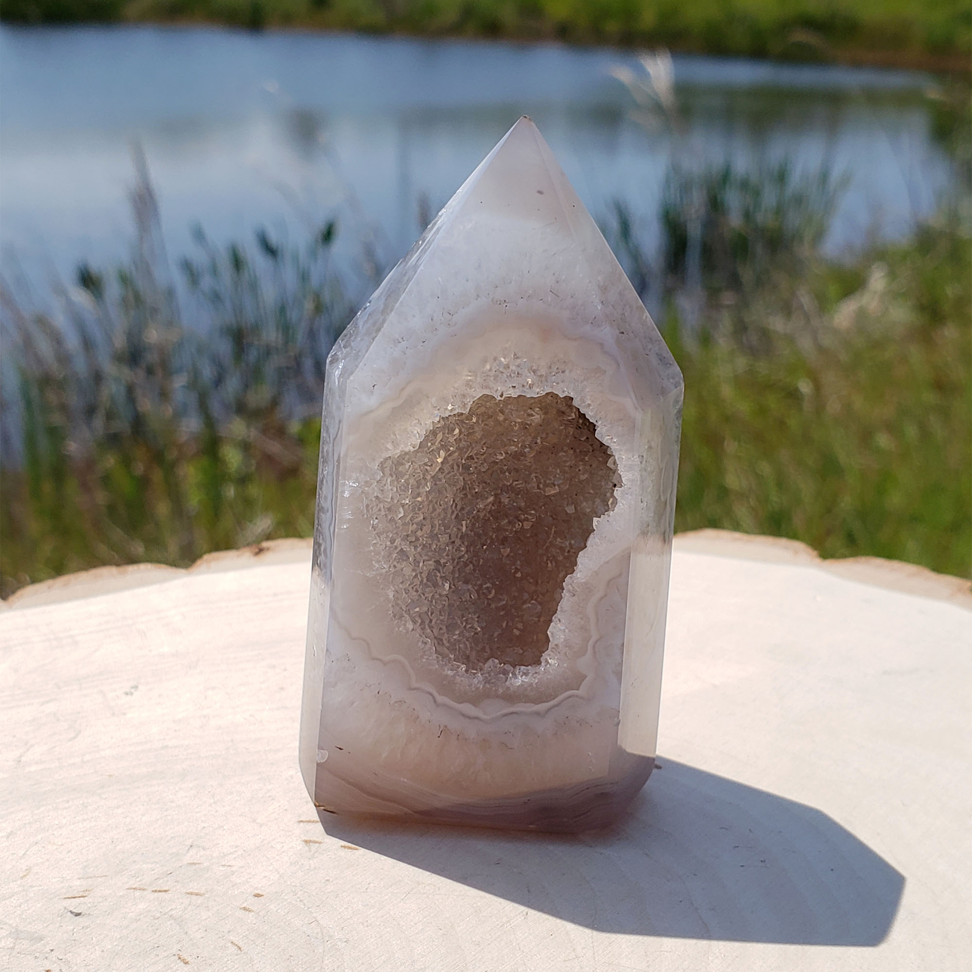 Agate Druzy Point - Crystal Vaults
