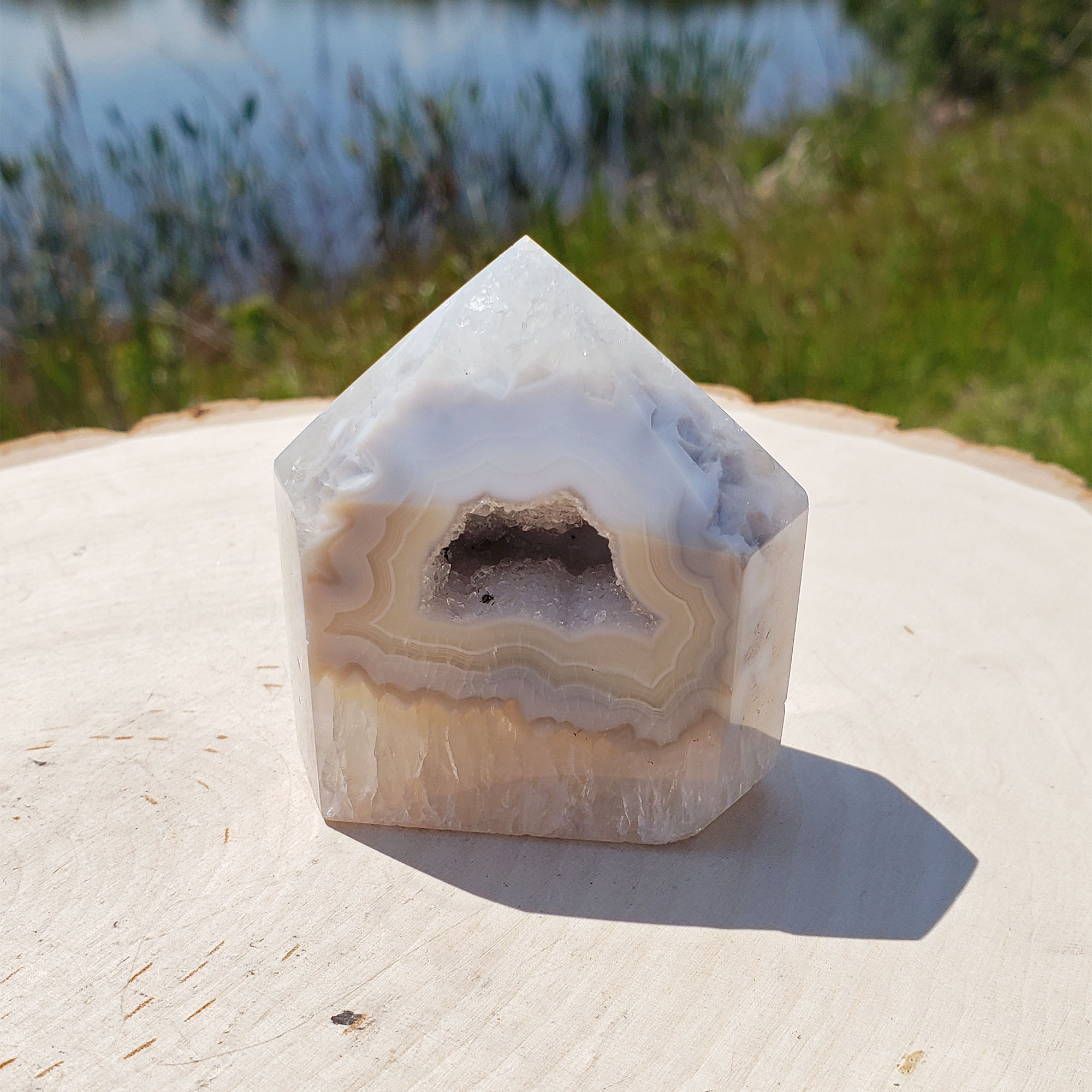 Agate Druzy Point - Crystal Vaults