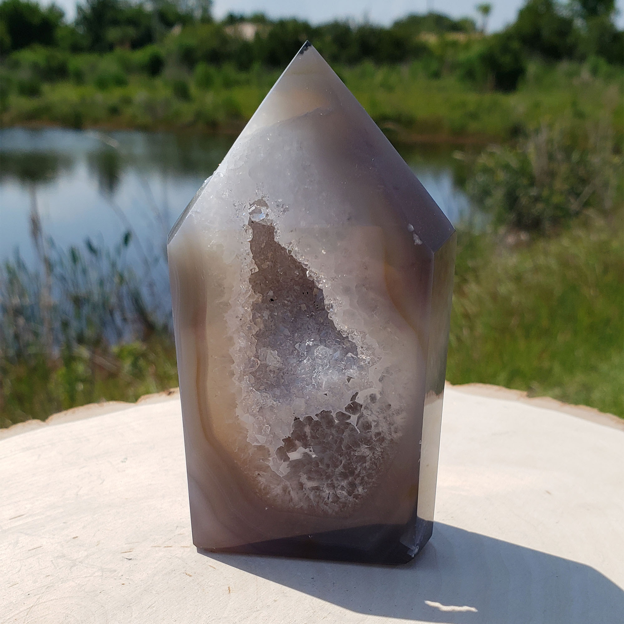 Agate Druzy Point - Crystal Vaults