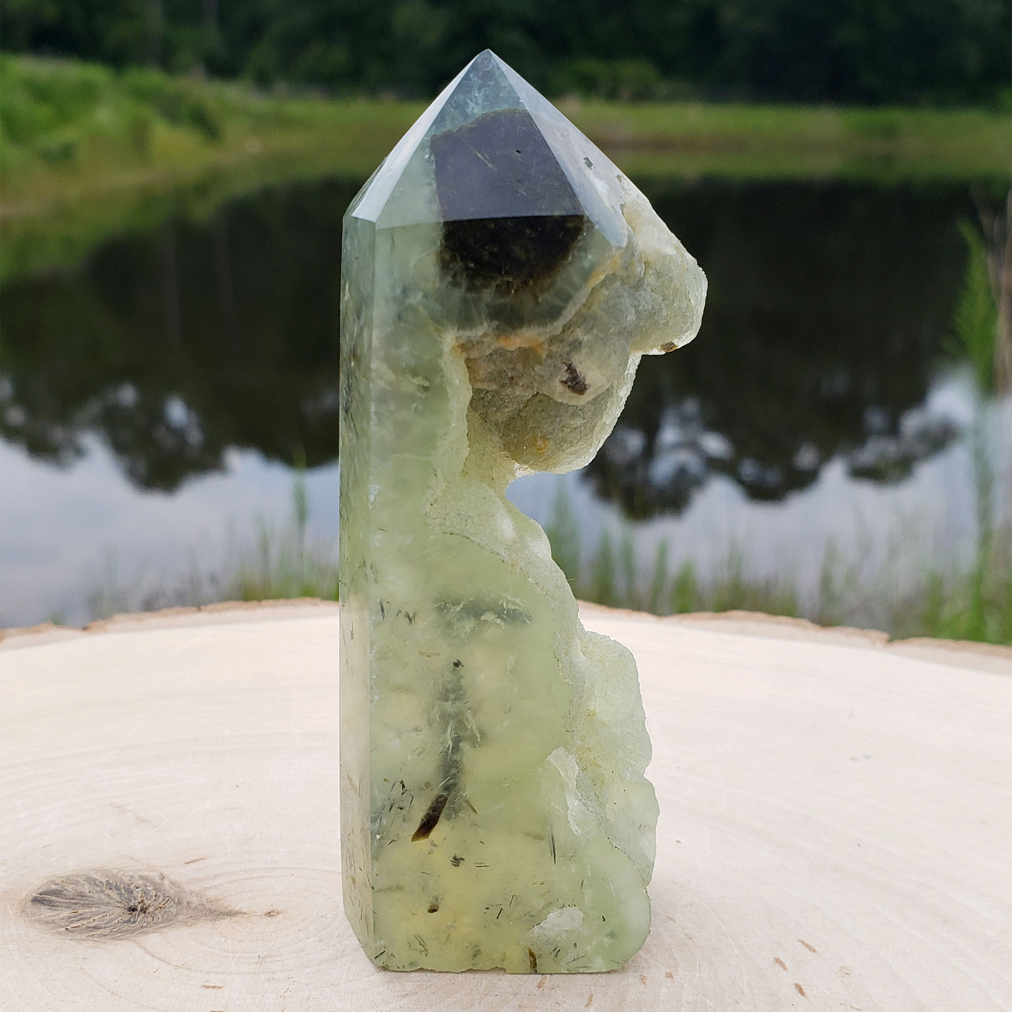 Natural Prehnite Tower - Crystal Vaults