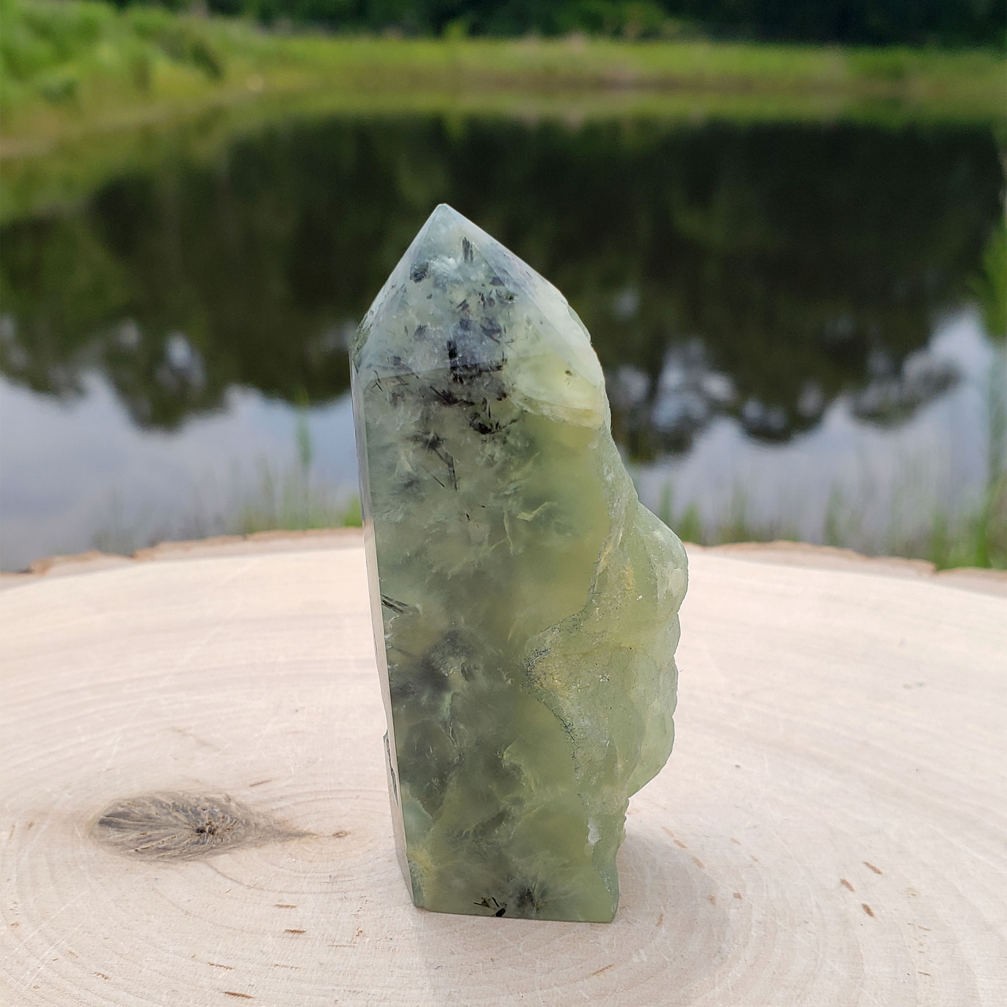 Natural Prehnite Tower - Crystal Vaults