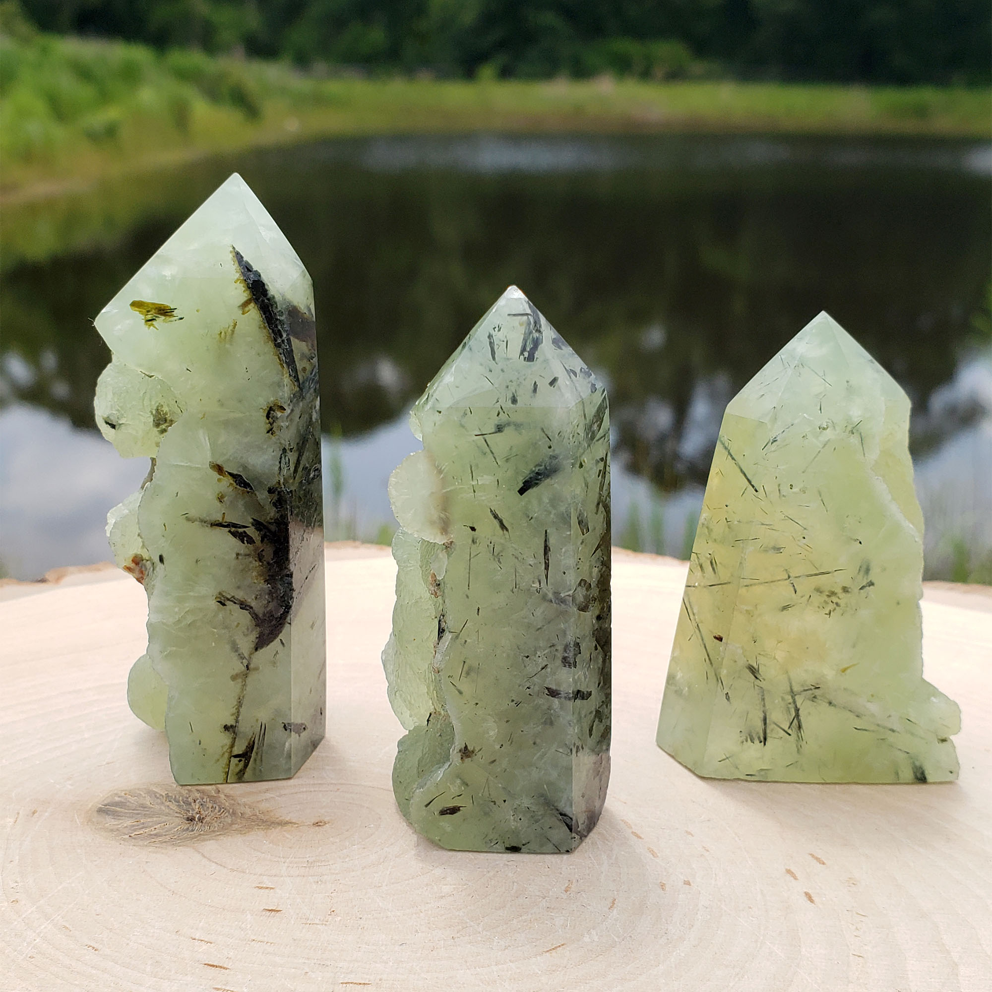 Natural Prehnite Tower - Crystal Vaults