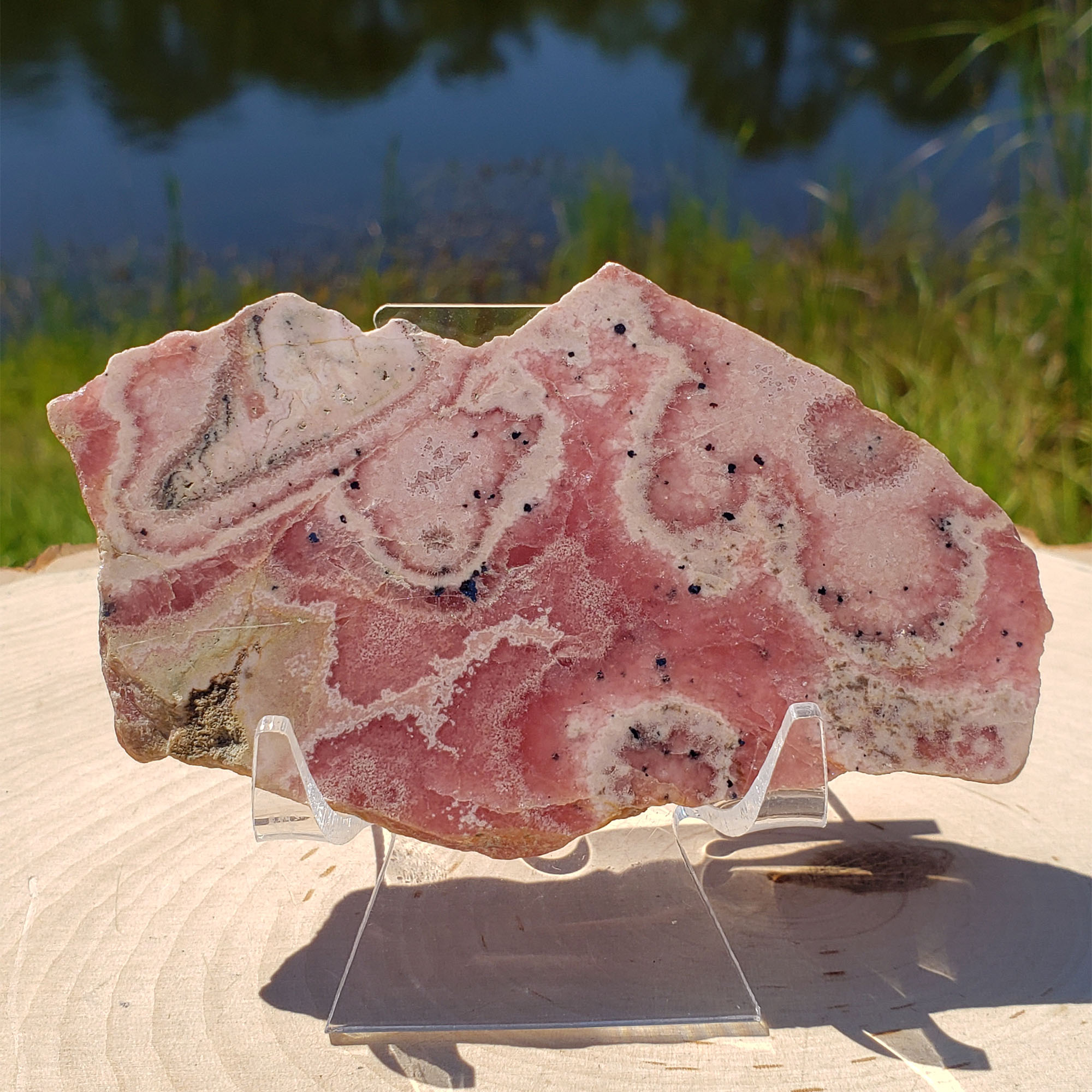 Polished Rhodochrosite Slab - Crystal Vaults