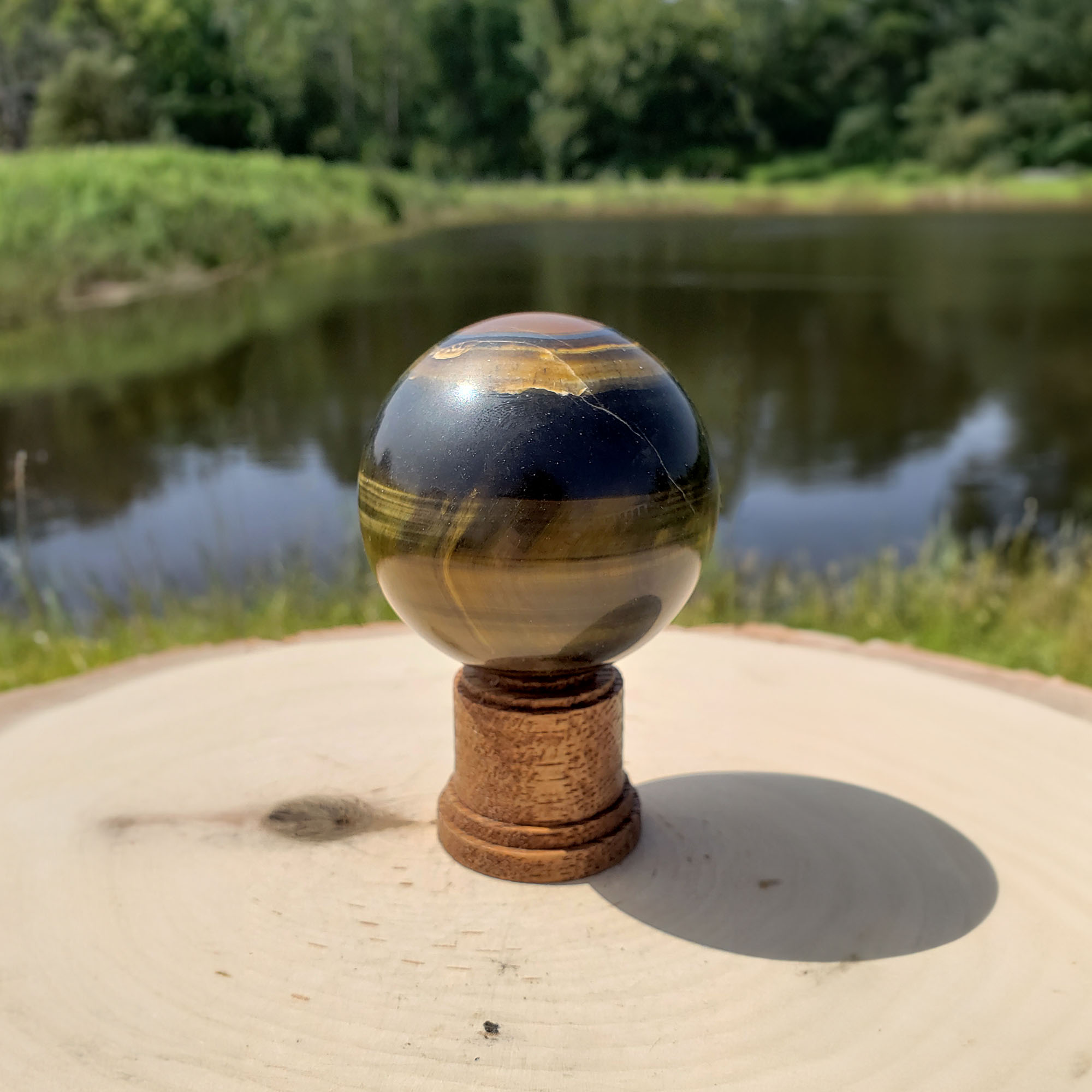 Imperfectly Perfect Tiger's Eye Sphere (55mm) - Crystal Vaults