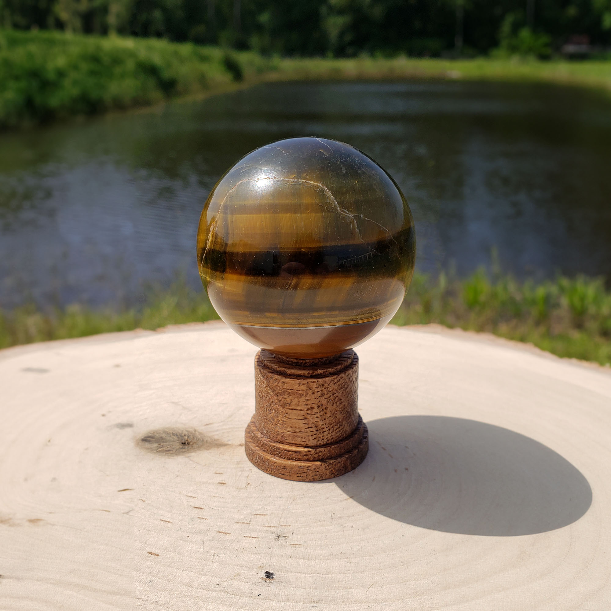 Imperfectly Perfect Tiger's Eye Sphere (55mm) - Crystal Vaults