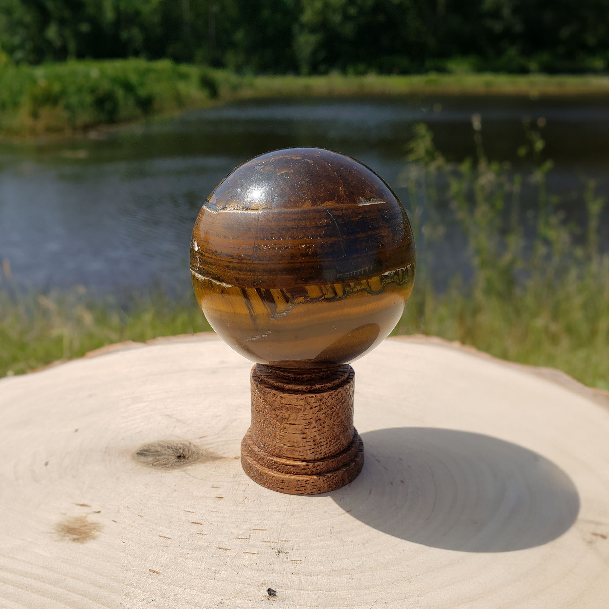 Imperfectly Perfect Tiger’s Eye Sphere (55mm) - Crystal Vaults