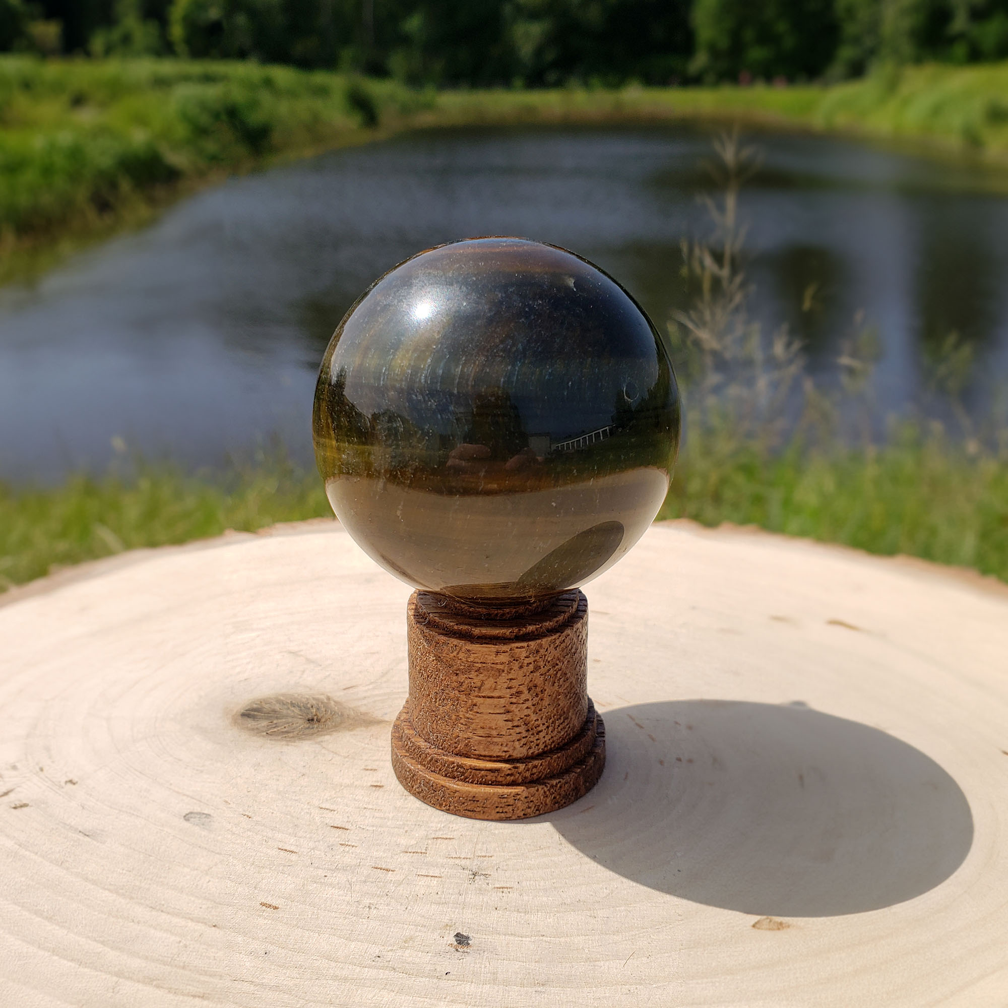 Imperfectly Perfect Tiger's Eye Sphere (55mm) - Crystal Vaults