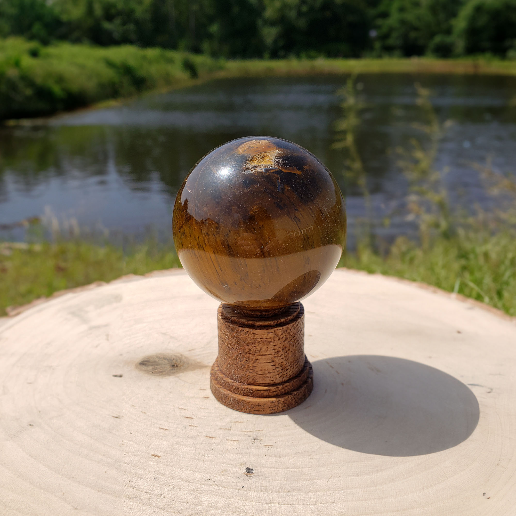 Imperfectly Perfect Tiger's Eye Sphere (55mm) - Crystal Vaults