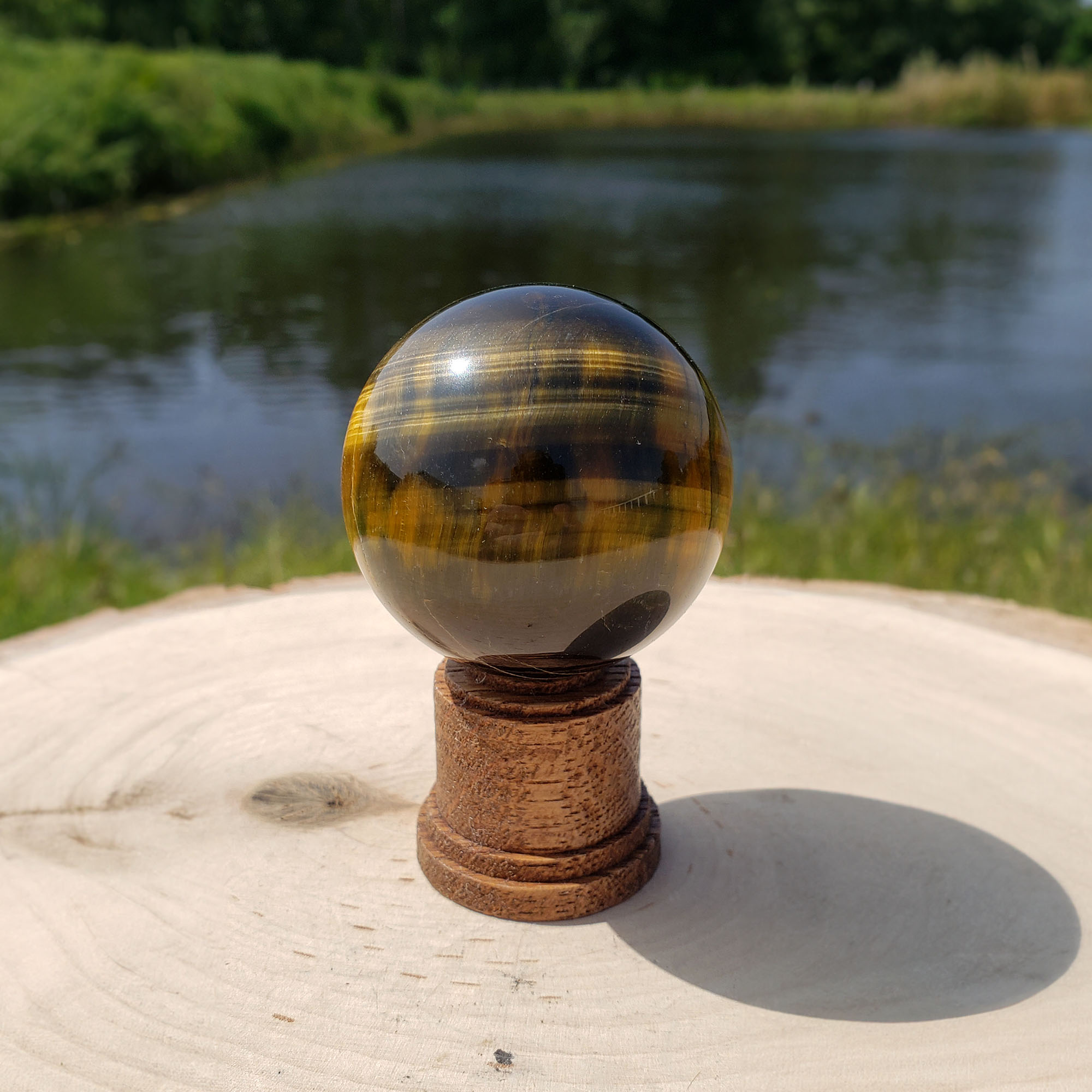 Imperfectly Perfect Tiger's Eye Sphere (50mm) - Crystal Vaults