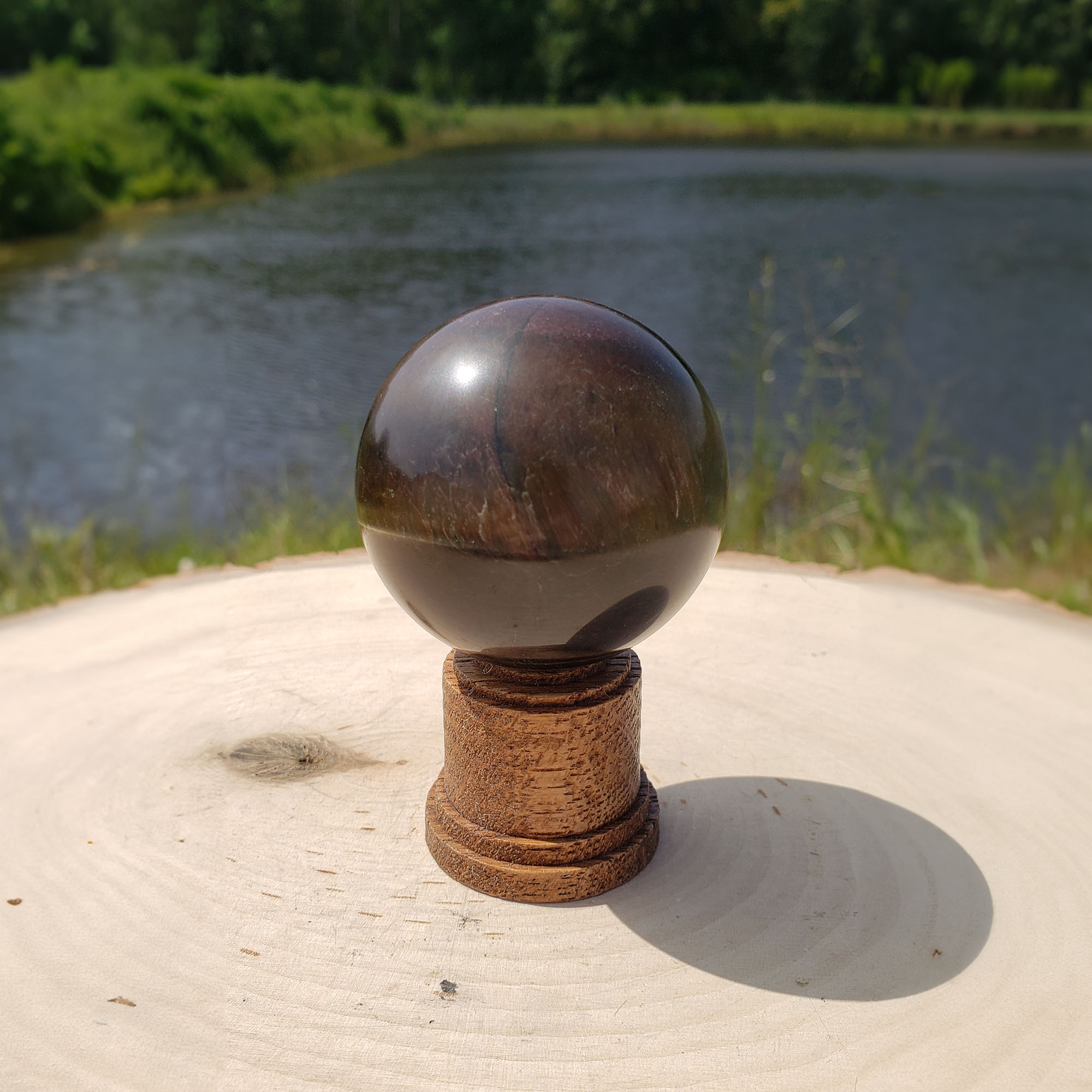 Imperfectly Perfect Tiger's Eye Sphere (50mm) - Crystal Vaults