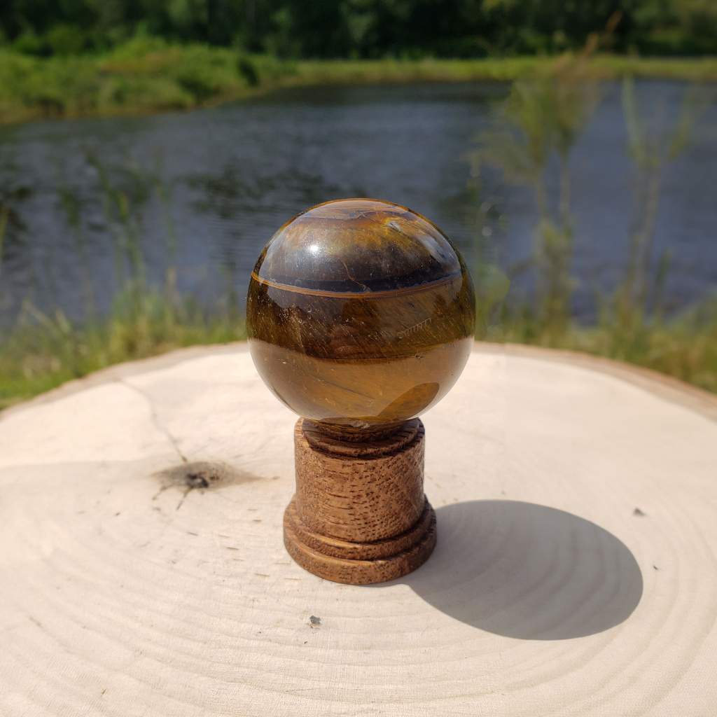 Imperfectly Perfect Tiger's Eye Sphere (45mm) - Crystal Vaults