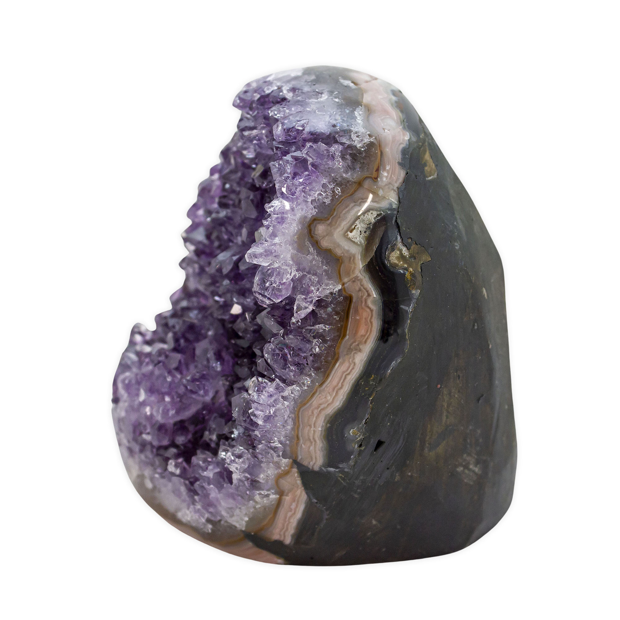 Rainbow Jasper & Amethyst Display Piece - Crystal Vaults