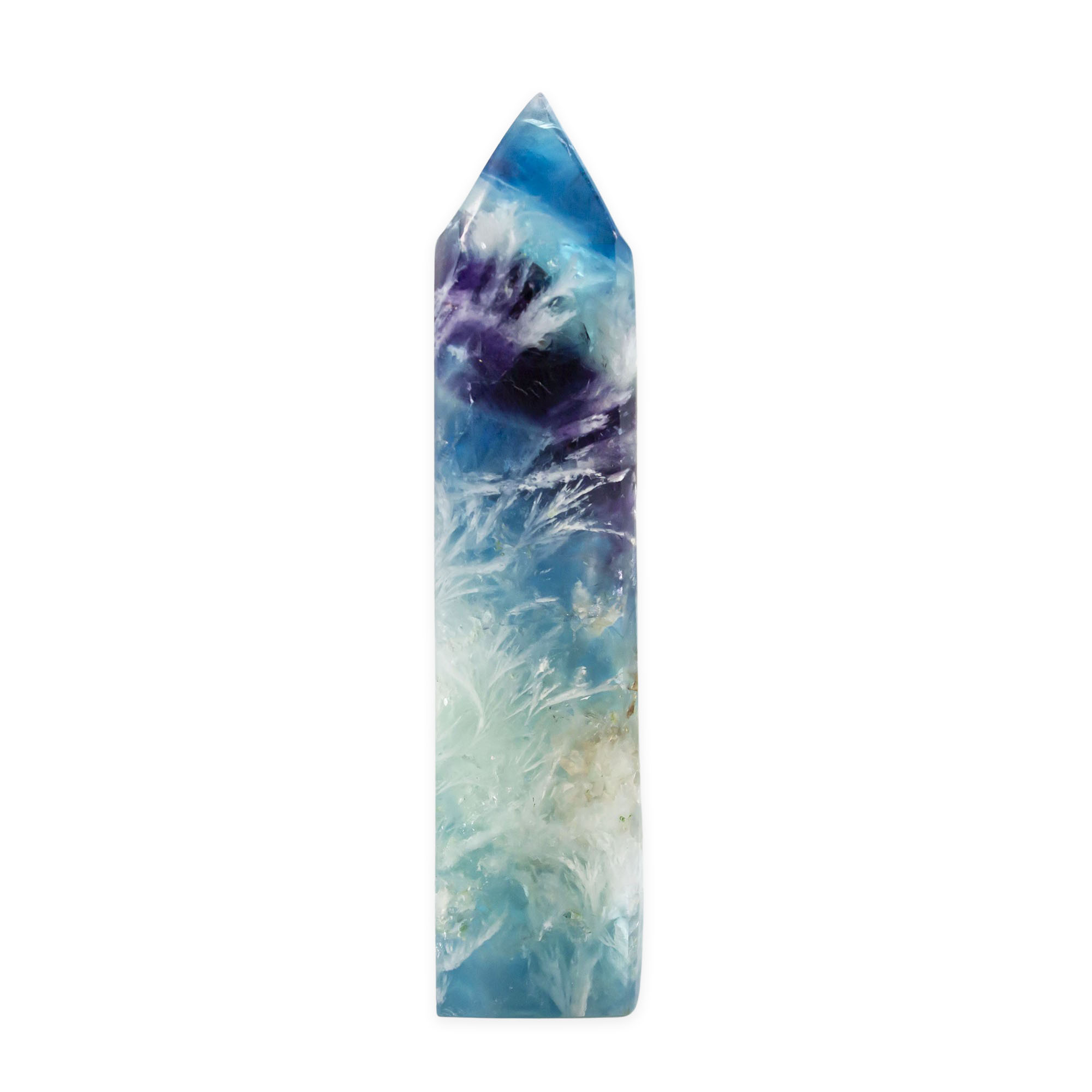 Feather Fluorite Point - Crystal Vaults
