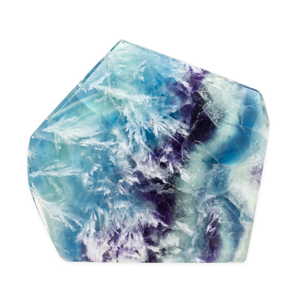 Feather Fluorite Slab - Crystal Vaults