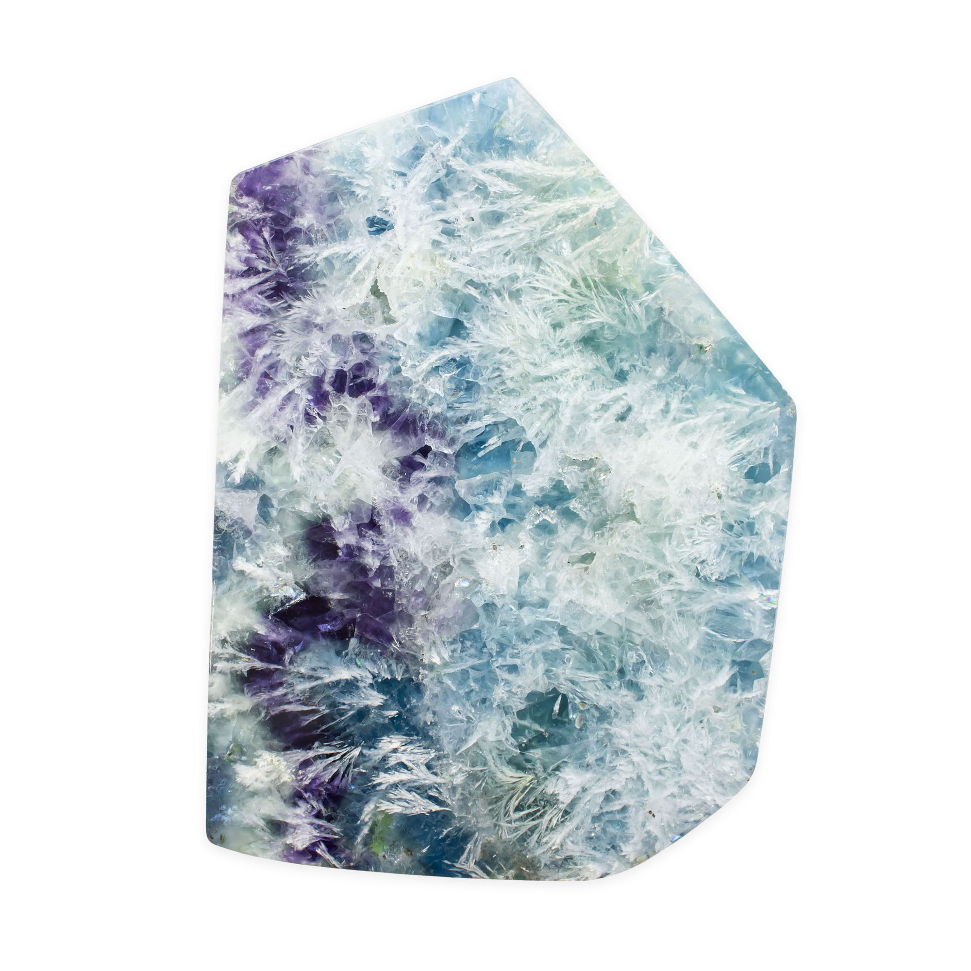 Feather Fluorite Slab - Crystal Vaults