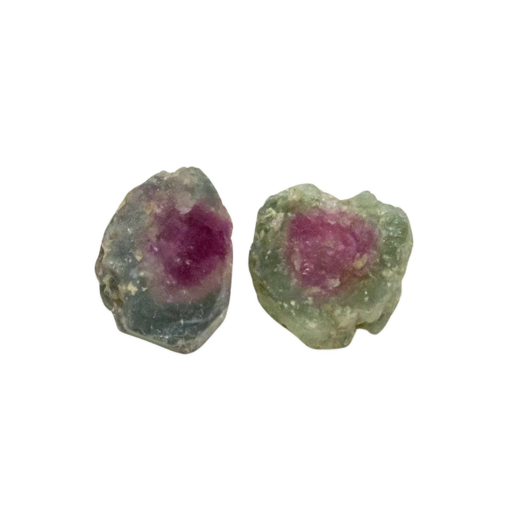 Watermelon Tourmaline Slice Pair - Crystal Vaults