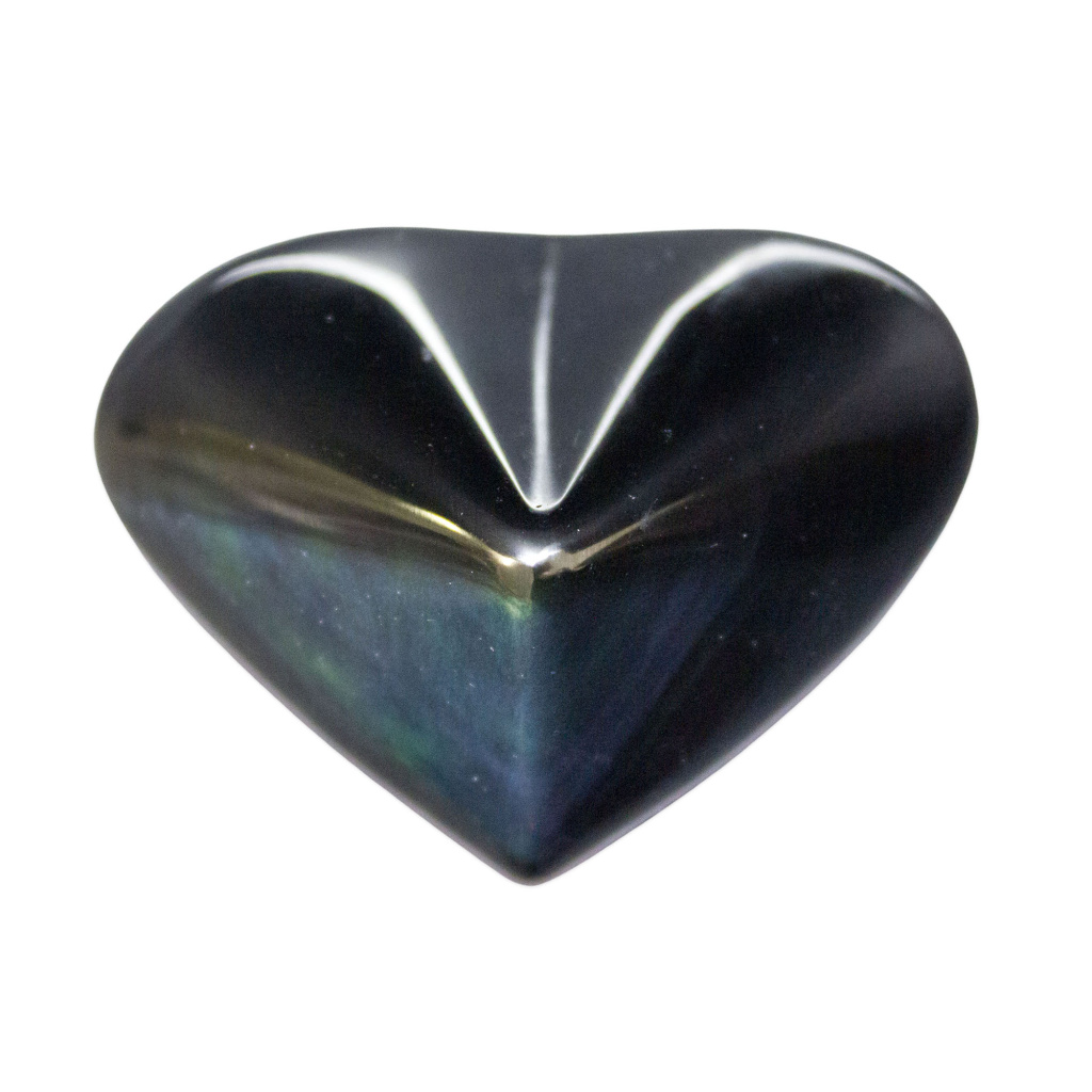 Rainbow Obsidian Heart - Crystal Vaults