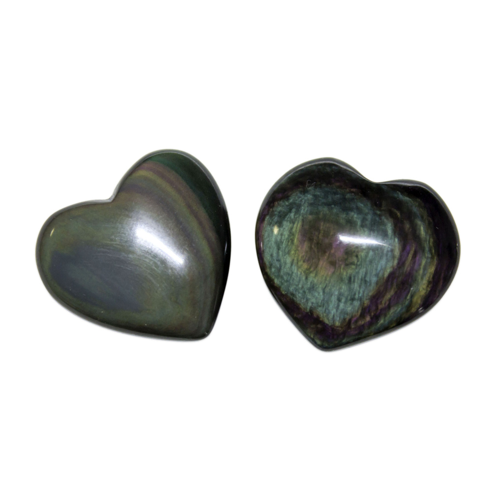 Rainbow Obsidian Heart - Crystal Vaults