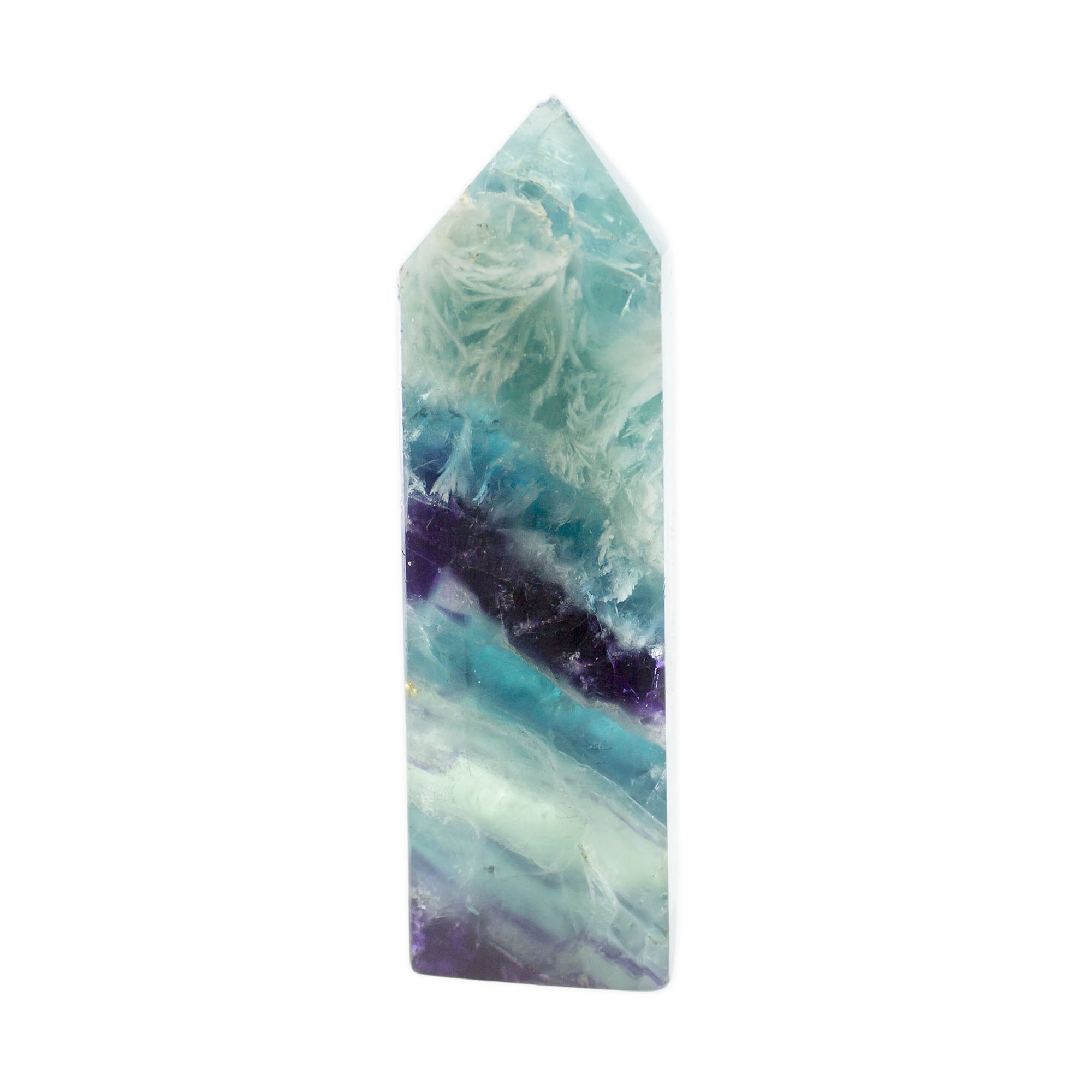 Feather Fluorite Point - Crystal Vaults