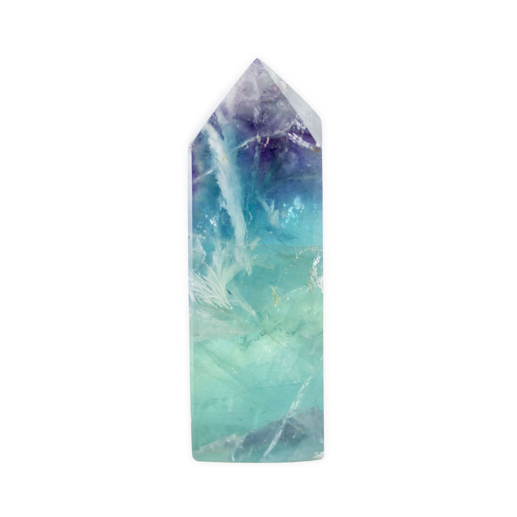 Feather Fluorite Point - Crystal Vaults