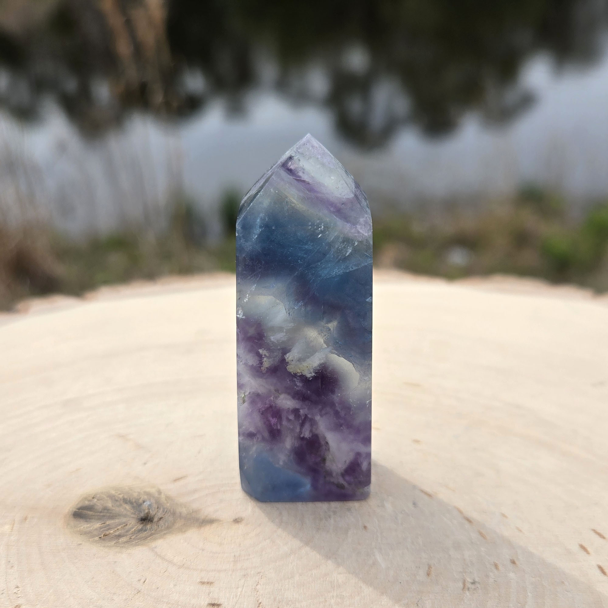 Feather Fluorite Point - Crystal Vaults
