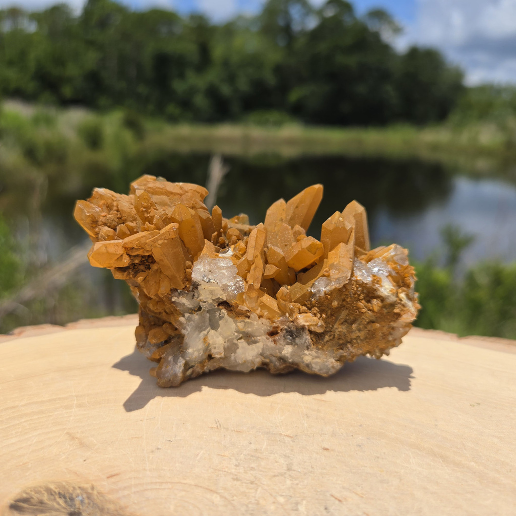 Tangerine Quartz Cluster - Crystal Vaults