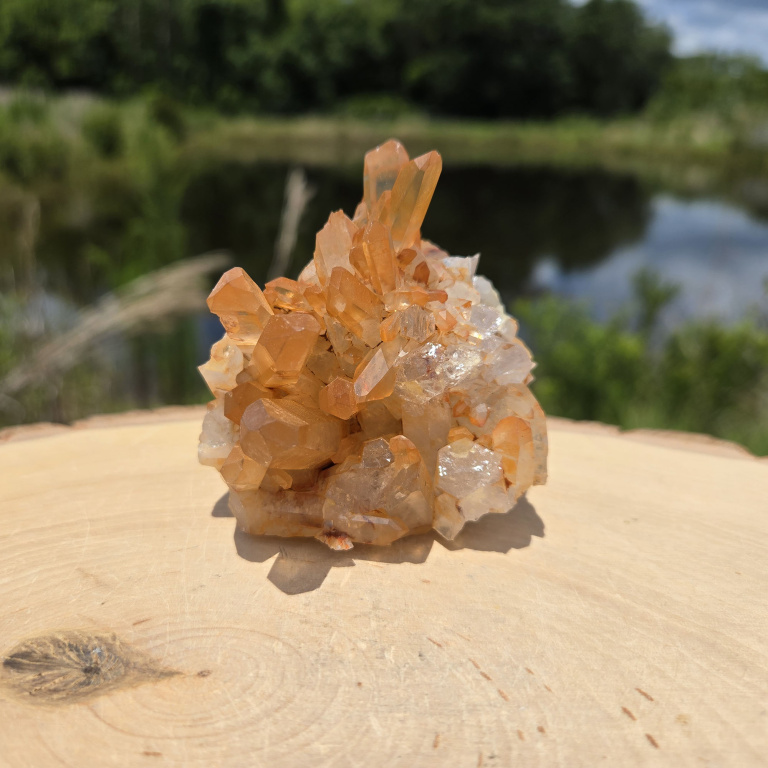 Tangerine Quartz Cluster - Crystal Vaults