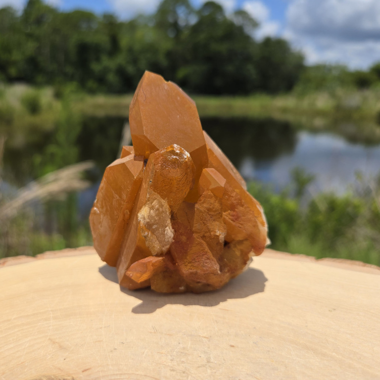 Tangerine Quartz Cluster - Crystal Vaults