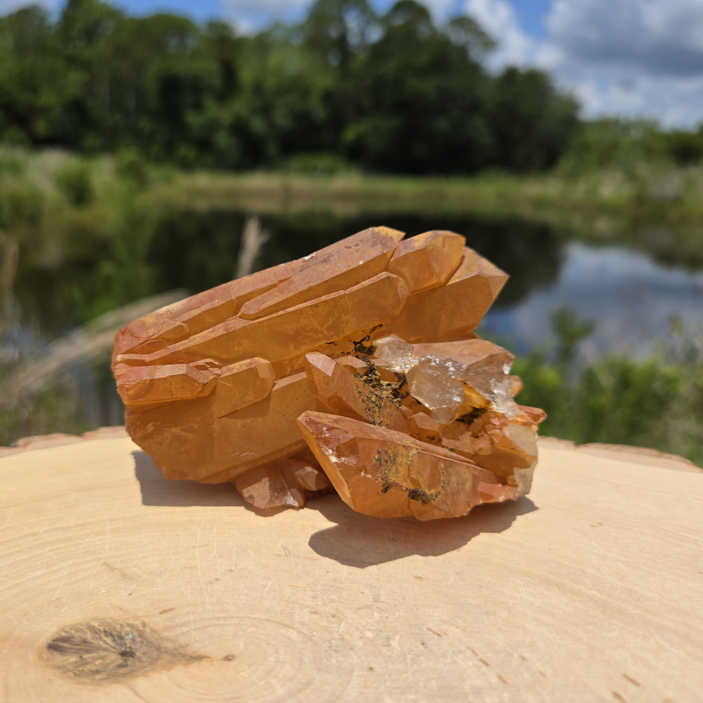 Tangerine Quartz Cluster - Crystal Vaults