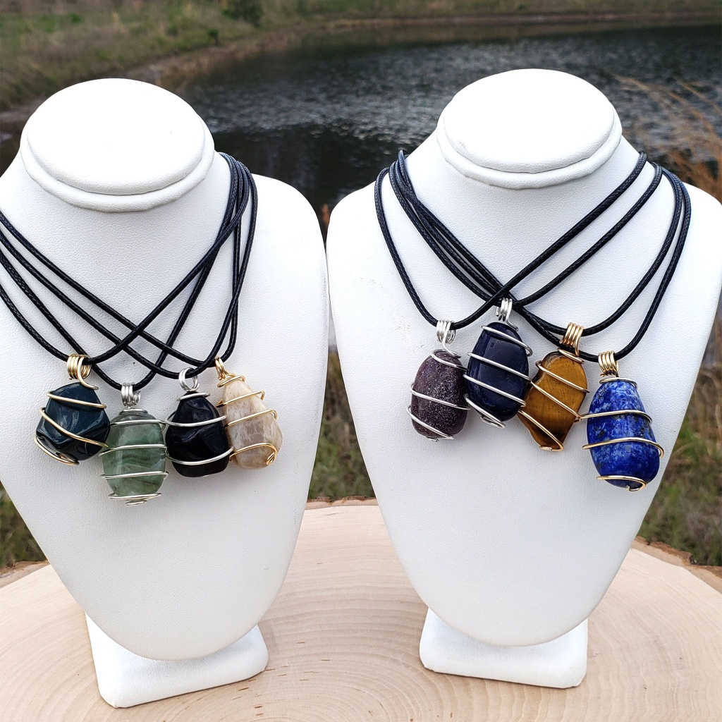 Celestial Circle of Protection Pendant – Handmade Silver Wrapped ...