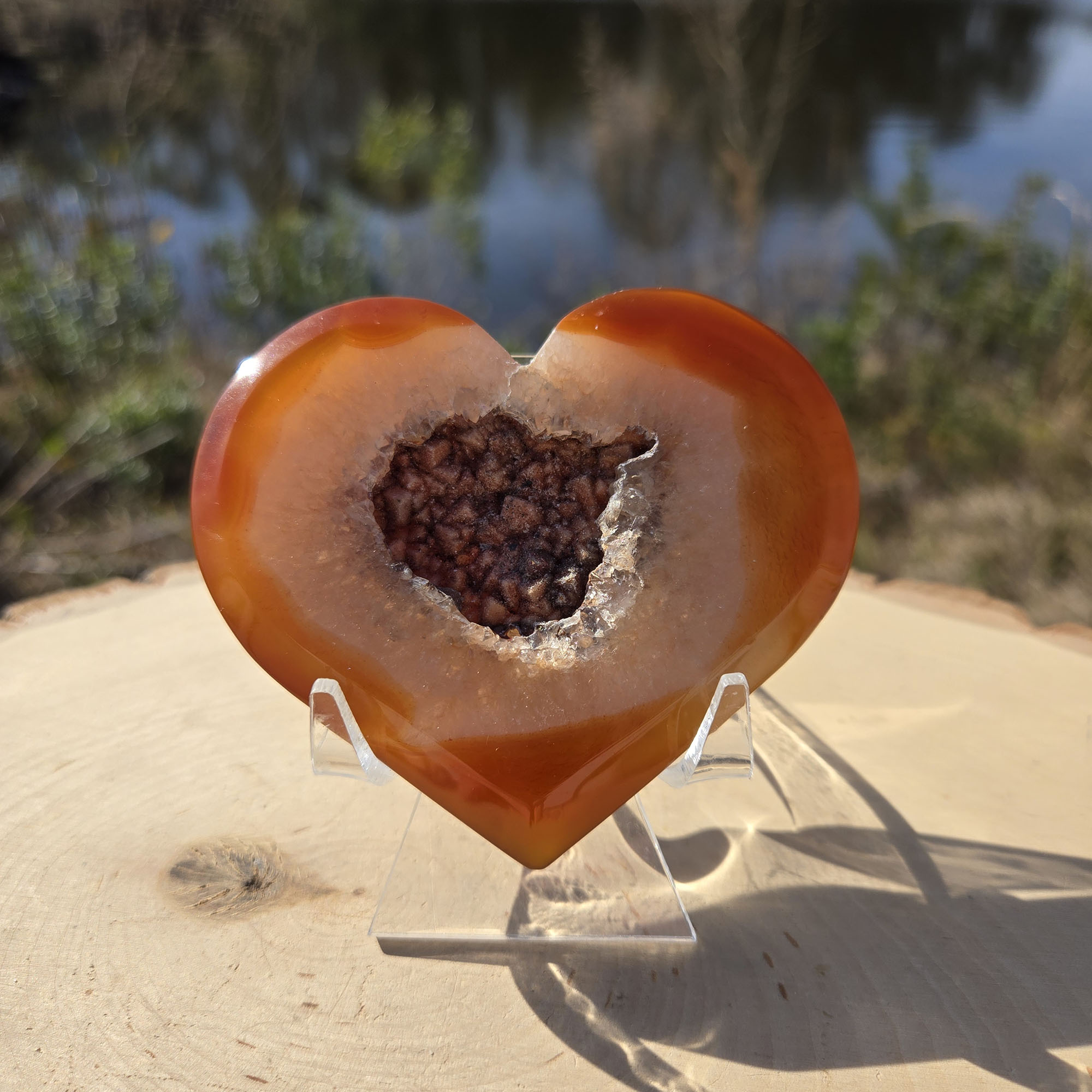 Carnelian Druzy Heart - Crystal Vaults