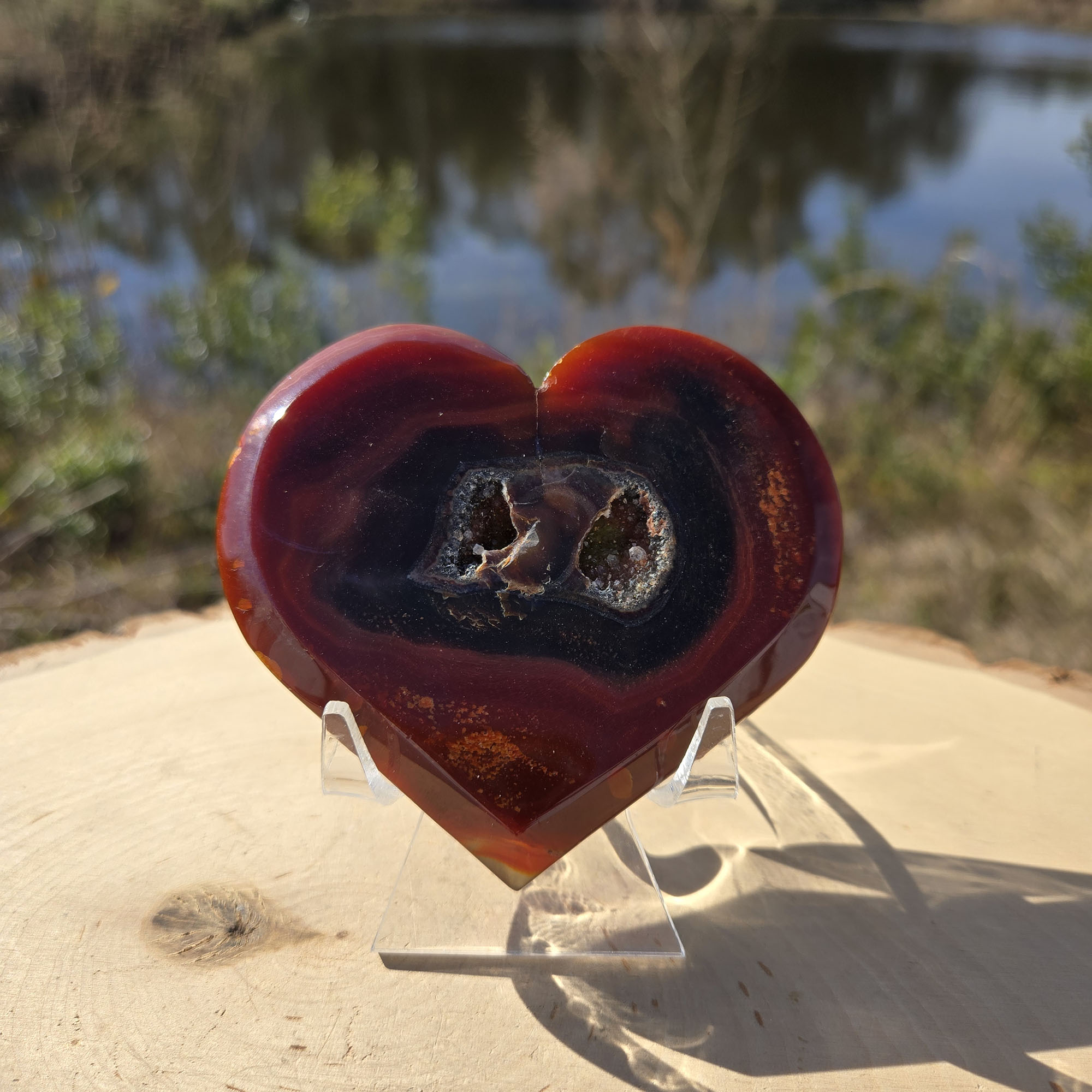 Carnelian Druzy Heart - Crystal Vaults