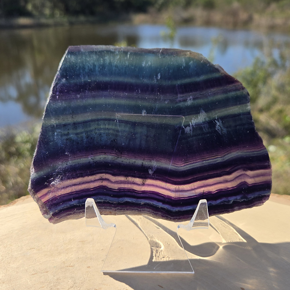 Polished Fluorite Slab - Crystal Vaults
